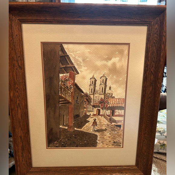 Vintage | Wall Decor | Octavio Alvarez Signed Watercolor Historic ...